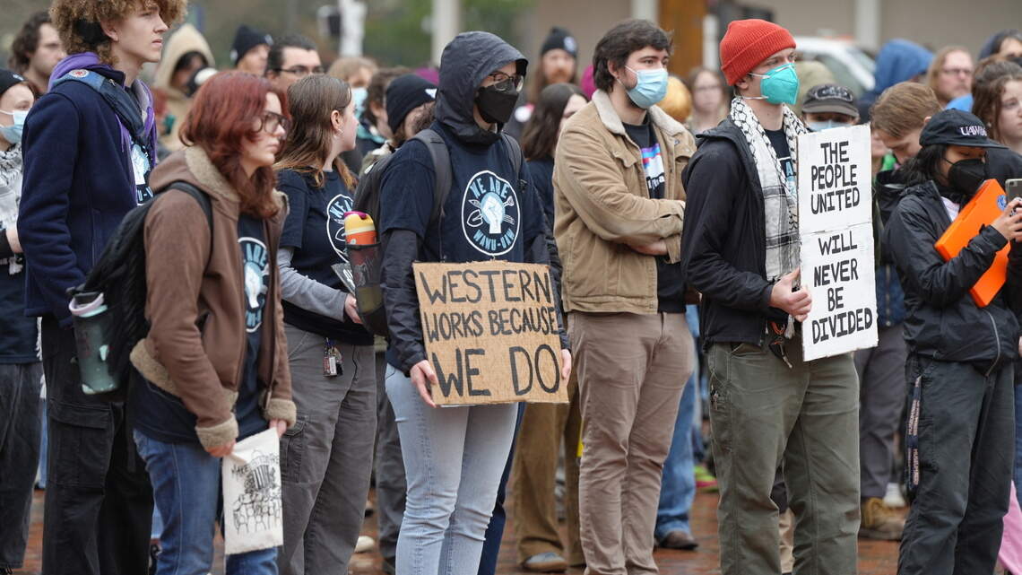 WWU students, staff protest proposed state budget cuts | Bellingham Herald