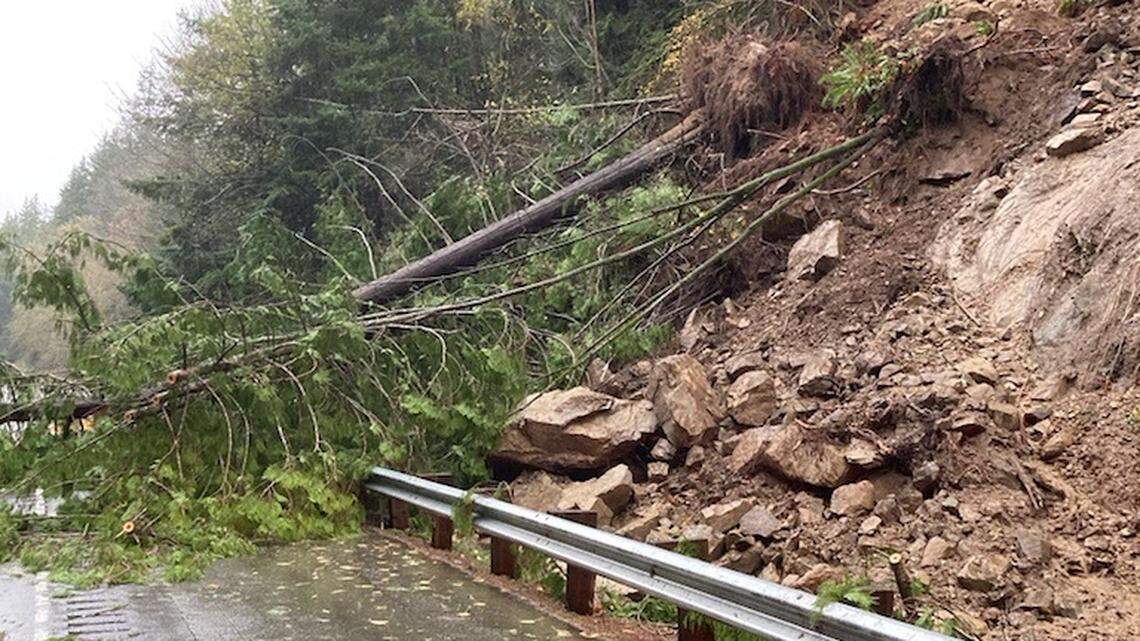 Downed trees, partial mudslide closes I5 south of Bellingham ...