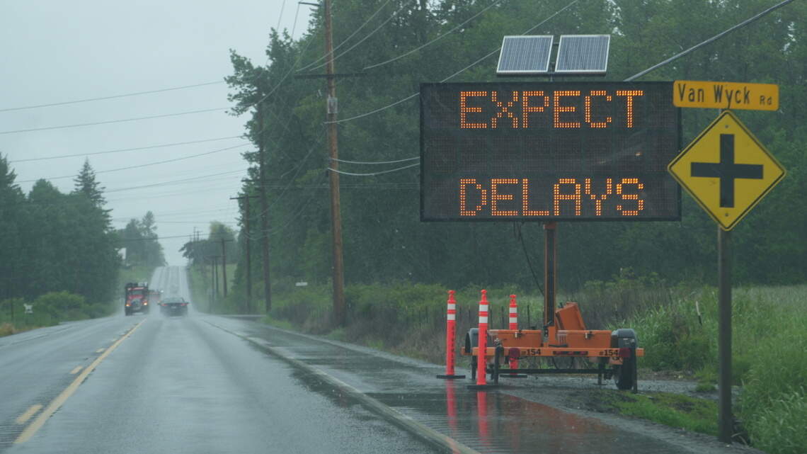 Rain forces weekend work on roundabout north of Bellingham | Bellingham ...